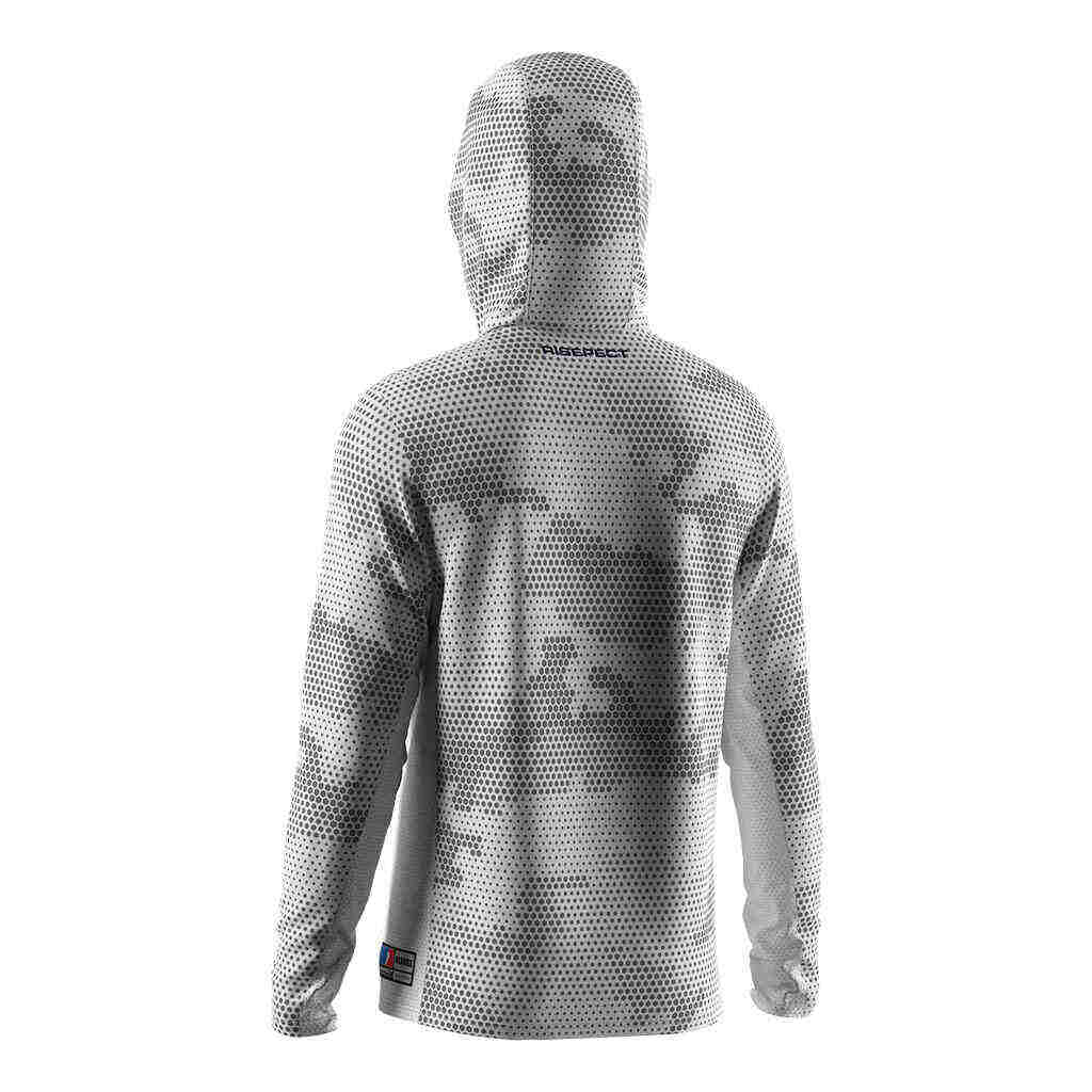 Quickdry Lonsleeve White Sun Fishing Shirt With Mask And Cooling Hoodie